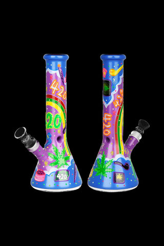 Beach Vibes 420 Painted Glass Bong | Water Pipes