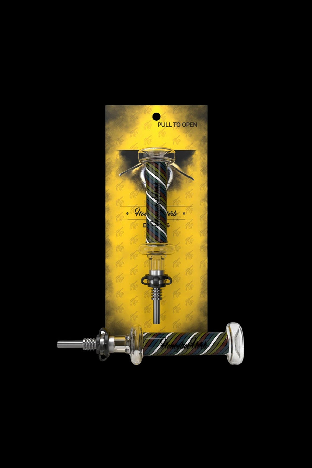 Honeybee Herb Candy Strip Nectar Collector - Glass Dab Tool