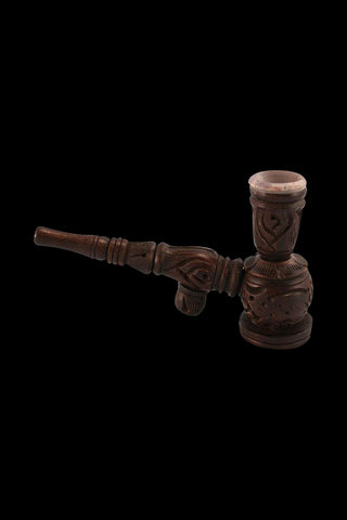 Wooden "Hukka" Pipe With a Stone Bowl Insert