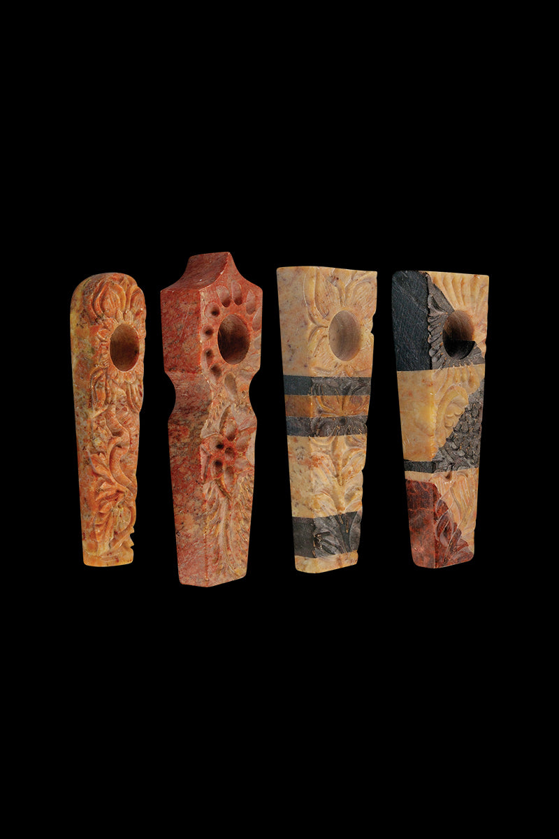 Carved Marble Stone Pipe - 8 Pack | Dry Pipes
