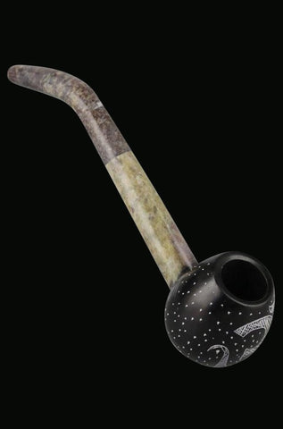Smoke Cartel Carved Stone Pipe w/ Om Symbol - Handcrafted