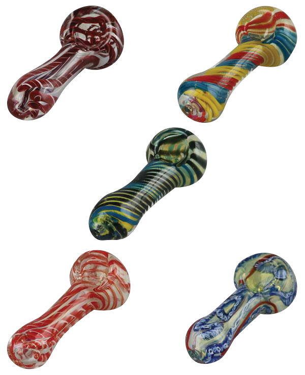 Small Portable 3.25" Color Swirl Spoon Pipe