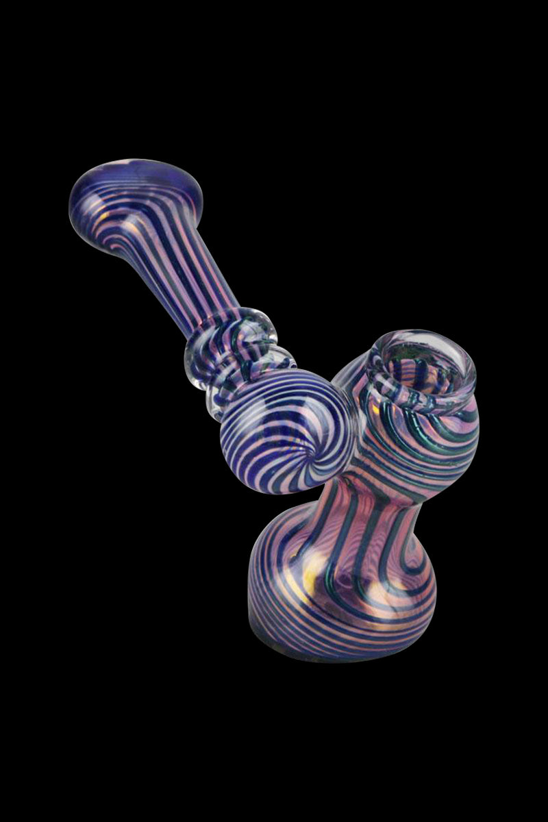 Gold Fumed Sidecar Bubbler - Small Glass Water Pipe