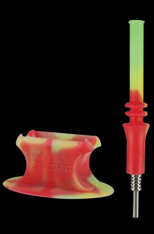 Pulsar RIP Vapor Straw with Stand - Rasta Glow