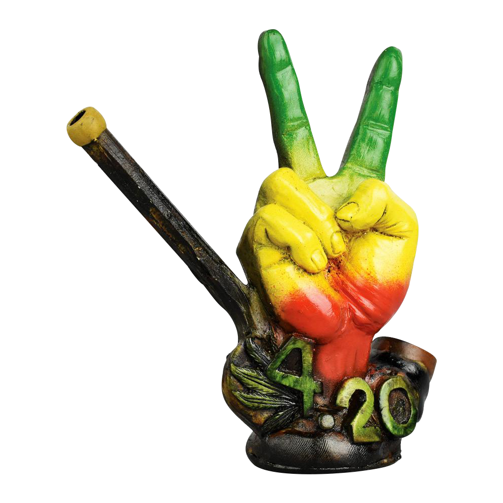 Rasta Hand Peace Sign 420 Hand Pipe | Dry Pipes