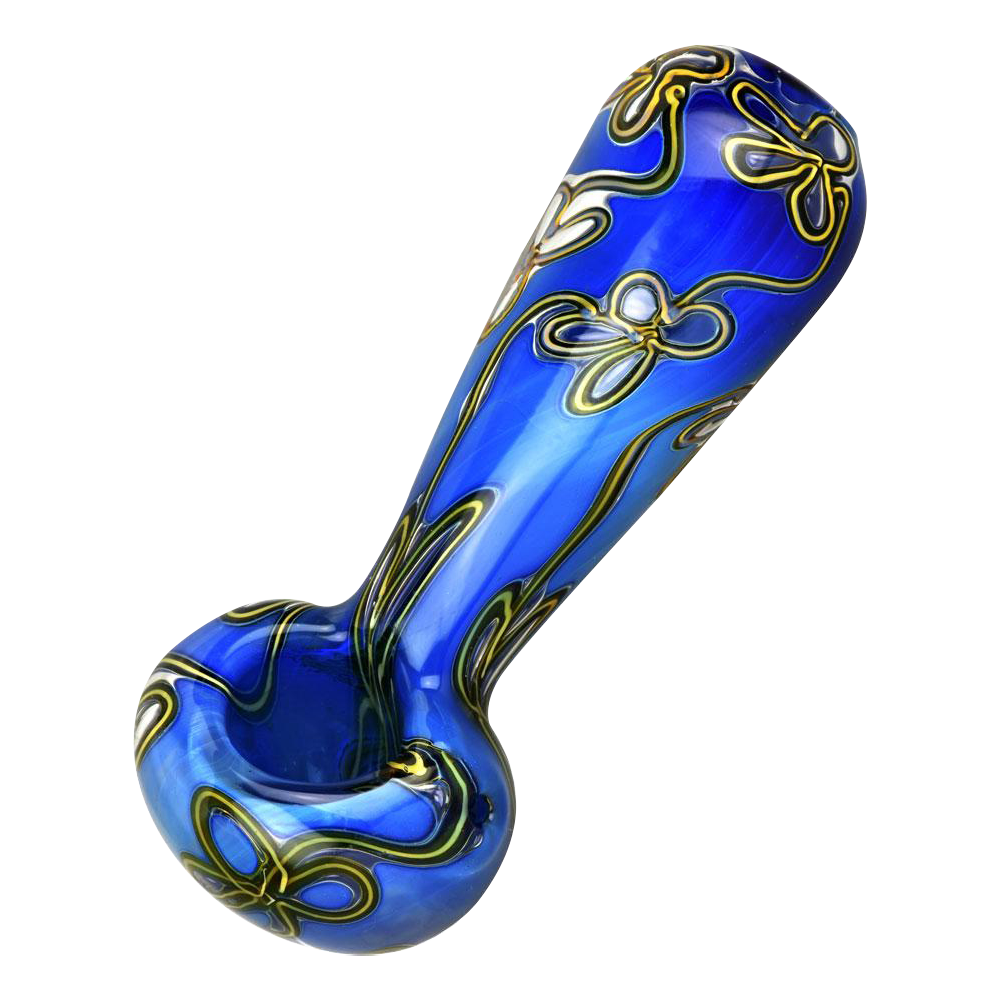 Trippy Floral Double Glass Spoon Pipe