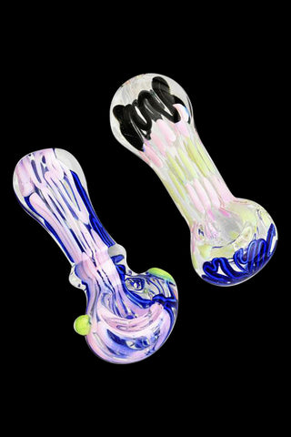 Smoke Cartel Worked Slime Strands Pipe - 3" - 5 Colors