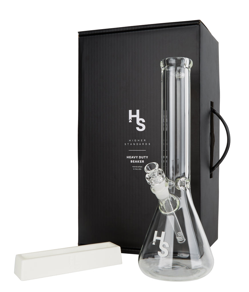 Higher Standards Heavy Duty Beaker - Durable Borosilicate Glass Water Pipe
